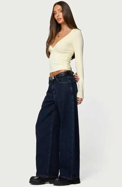 EDIKTED Jillian Low Rise Barrel Jeans