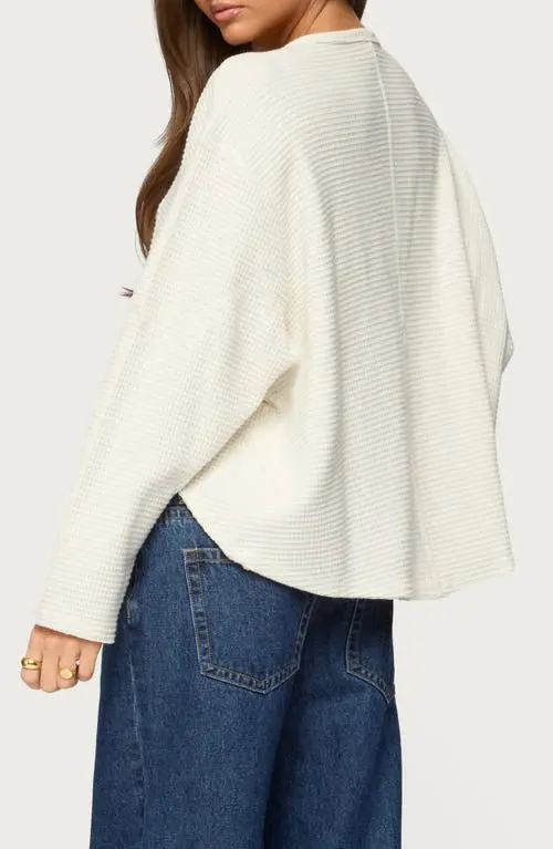 EDIKTED Alisia Oversize Waffle Knit Henley