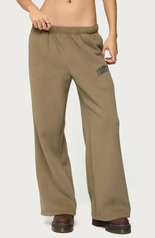 EDIKTED Camo Crush Sweatpants - Olive