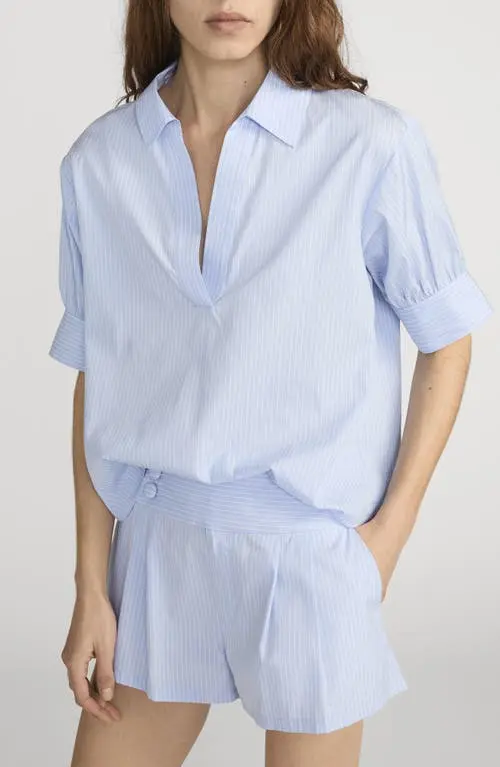 FRAME The Stripe V-neck Popover Top
