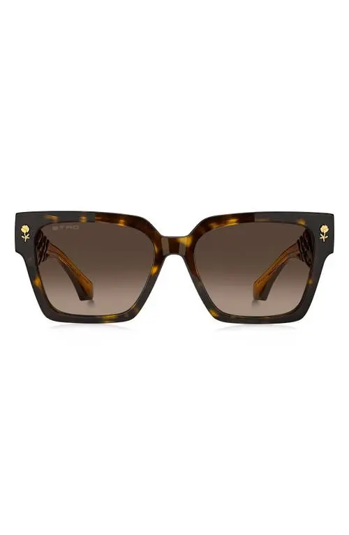 Etro 55mm Rectangular Sunglasses - Havana/brown Sf