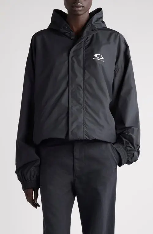 Balenciaga Logo Hooded Windbreaker Jacket