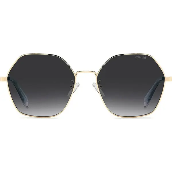 POLAROID 56mm Polarized Gradient Square Sunglasses - Gold/grey