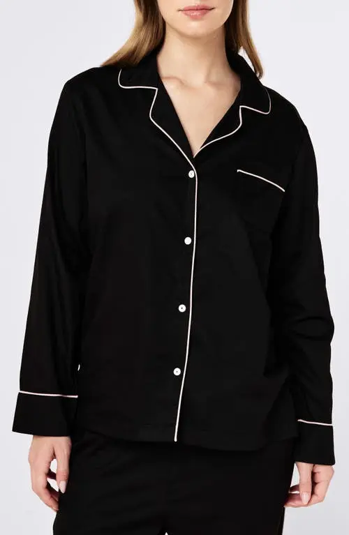 PAPINELLE Zoe Contrast Piping Cotton Sateen Pajamas