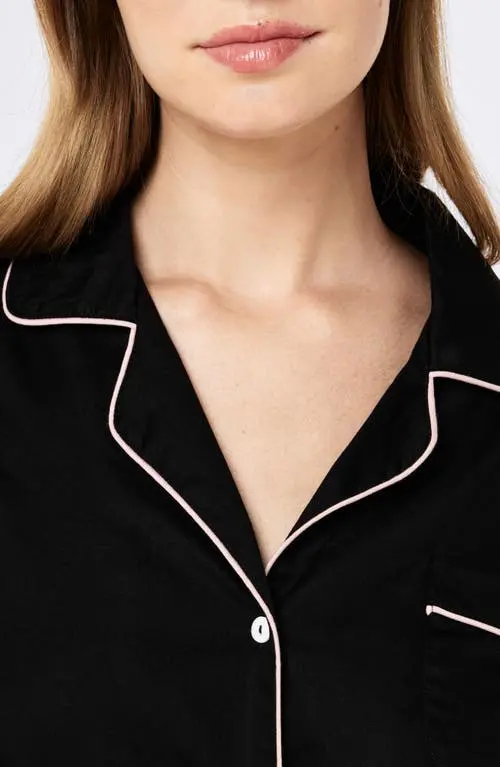 PAPINELLE Zoe Contrast Piping Cotton Sateen Pajamas