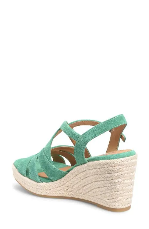 SOFFT Norma Slingback Espadrille Platform Wedges - Emerald