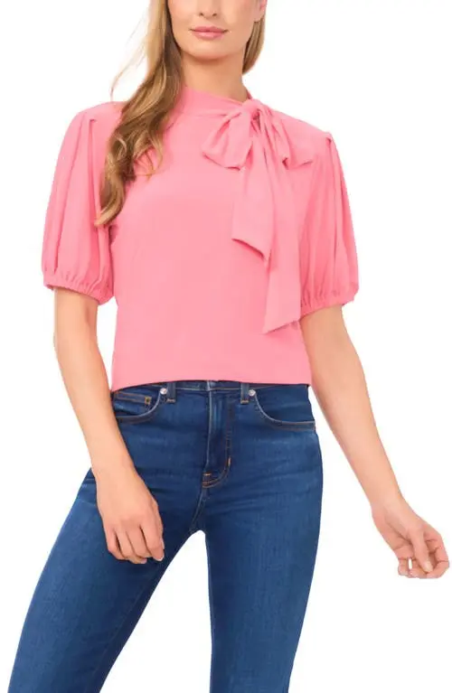 CECE DUPRAZ Tie Neck Knit Top - Confetti Pink