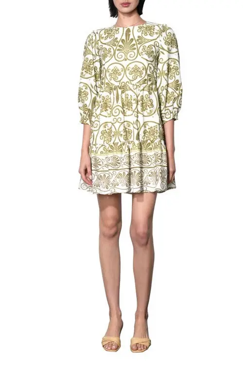 Adelyn Rae Angeline Eyelet Embroidered Cotton Shift Dress