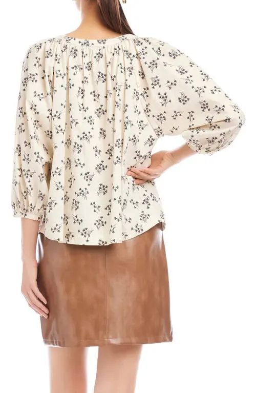 Fifteen Twenty Floral Cotton Peasant Top - Print