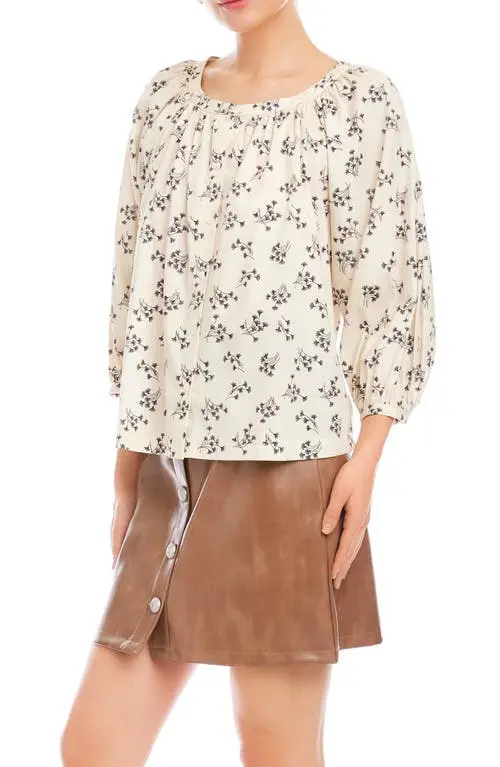 Fifteen Twenty Floral Cotton Peasant Top - Print