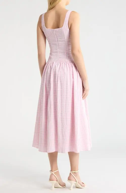 Astr The Label Cara Gingham Dress - Pink Gingham