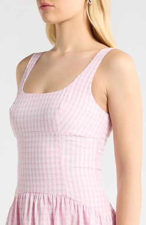 Astr The Label Cara Gingham Dress - Pink Gingham
