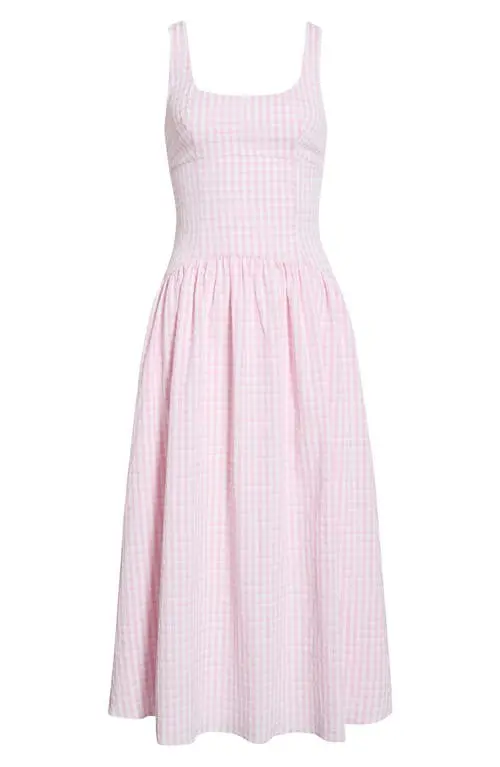 Astr The Label Cara Gingham Dress - Pink Gingham