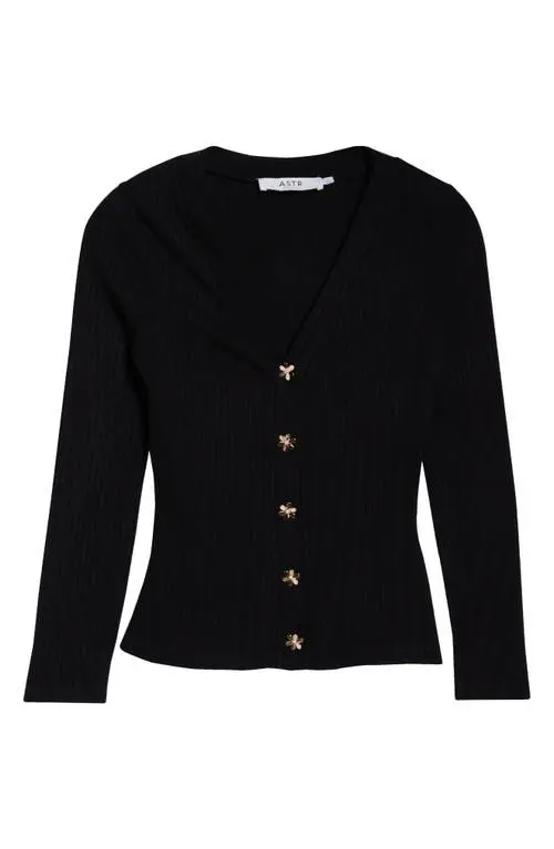 Astr The Label Mckenzie V-neck Cardigan - Black