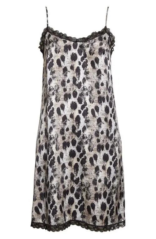 R13 Lace-trimmed Leopard-print Silk Slip Dress