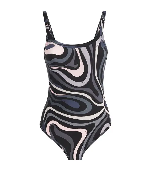 Emilio Pucci Marmo Print Swimsuit - Black