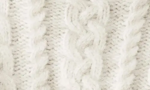 Mango Perkins Mock Neck Cable Knit Sweater