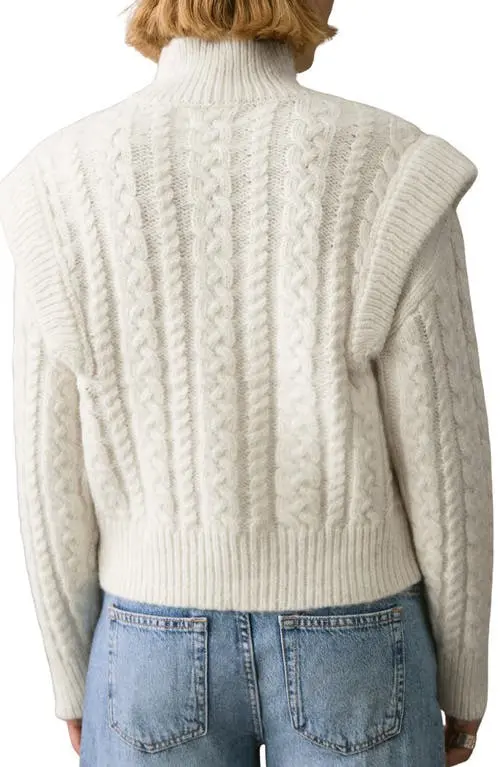 Mango Perkins Mock Neck Cable Knit Sweater