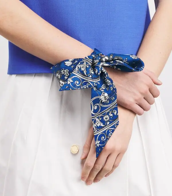 Harrods Silk Gilded Butterfly Twilly Scarf