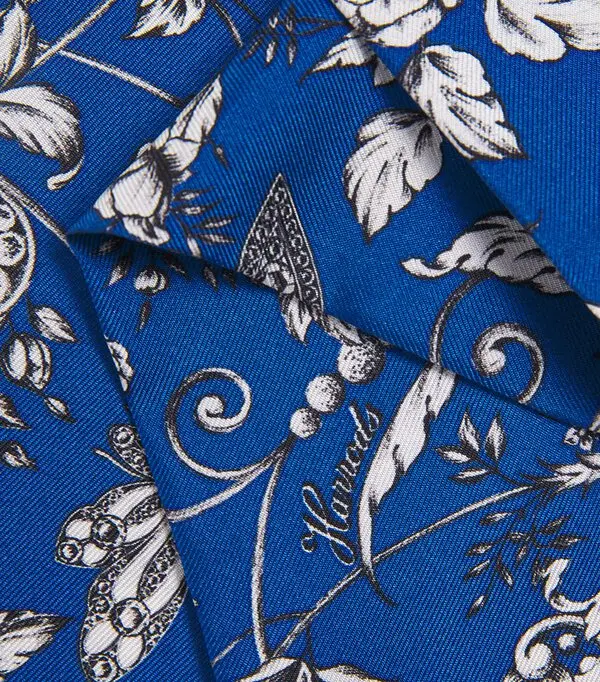 Harrods Silk Gilded Butterfly Twilly Scarf