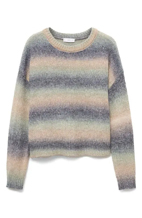 Mango Ombré Stripe V-neck Sweater