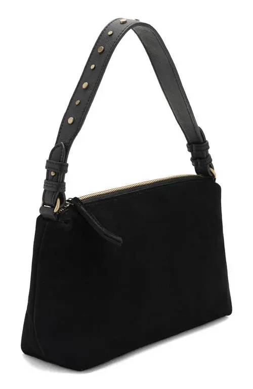 Mango Studded Top Handle Leather Bag