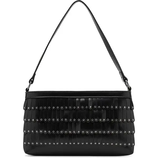 Mango Studded Fringe Shoulder Bag