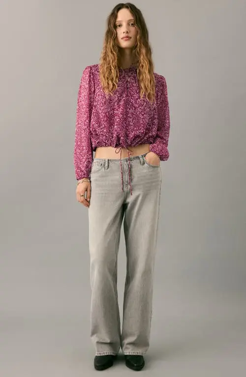 Mango Paisley Print Tie-hem Top