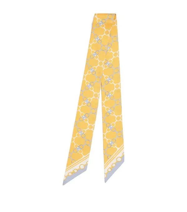 Harrods Silk Twill Snaffle Scarf - Yellow