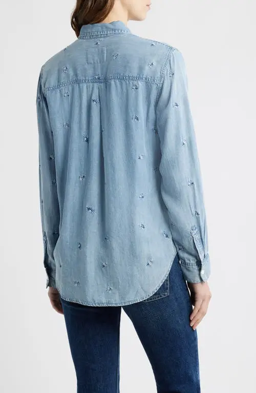 Rails Ingrid Floral Embroidered Chambray Button-up Shirt