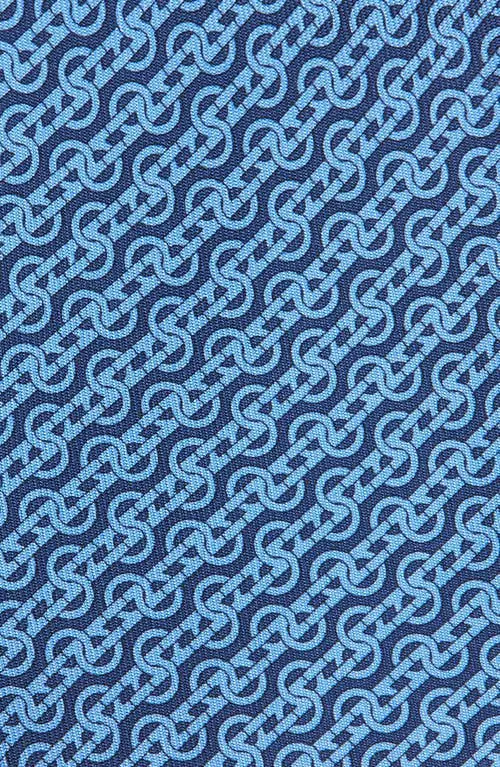 FERRAGAMO Trofeo Gancini Silk Neck Tie - Navy
