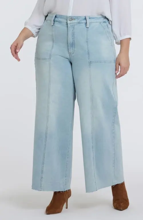 NYDJ Simone Raw Hem High-waist Wide-leg Utility Jeans - Desert Shoreline