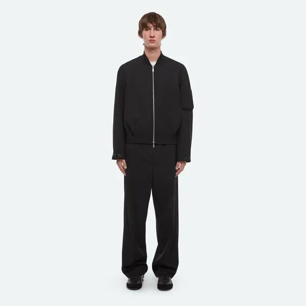 Helmut Lang Wardrobe Wool Gabardine Bomber Jacket