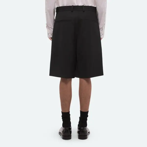 Helmut Lang Wardrobe Wool Gabardine Flat-front Shorts