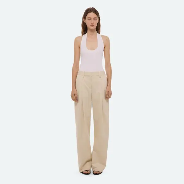 Helmut Lang Relaxed Pleated Trousers - Oatmeal