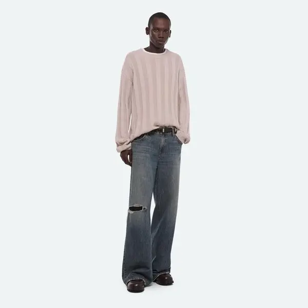 Helmut Lang Wide Ribbed Crewneck - Putty