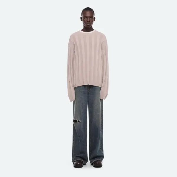 Helmut Lang Wide Ribbed Crewneck - Putty