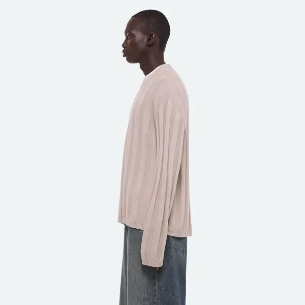 Helmut Lang Wide Ribbed Crewneck - Putty