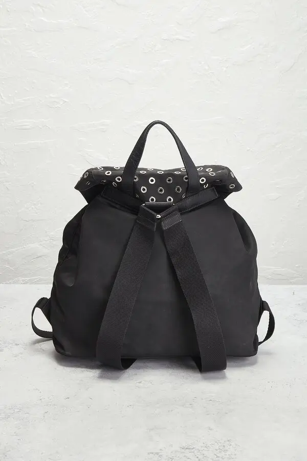 Prada Grommet Embellished Tessuto Backpack
