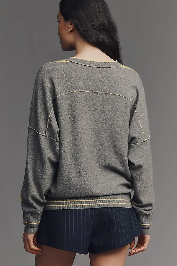 PILCRO Wool Blend Batwing Pullover - Grey