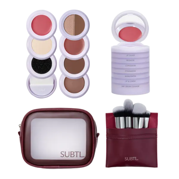 SUBTL. BEAUTY 7-in-1 Full Face Makeup Stack With Brush Set And Travel Bag - 020c