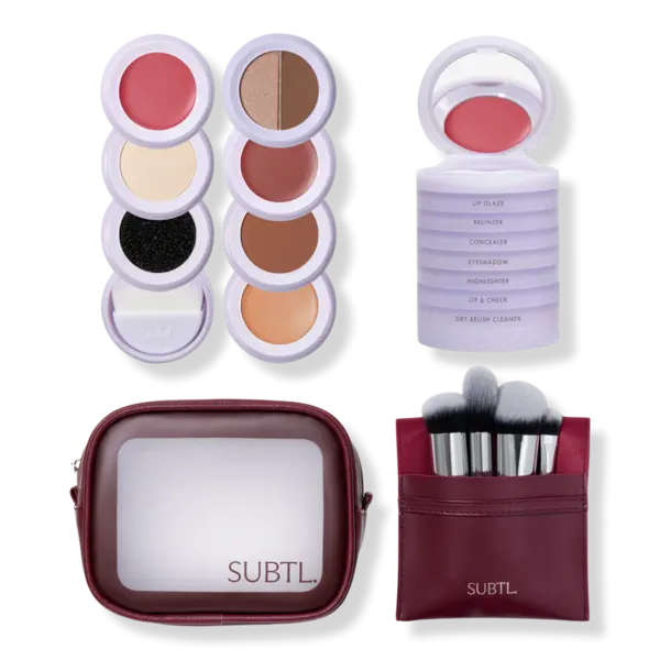 SUBTL. BEAUTY 7-in-1 Full Face Makeup Stack With Brush Set And Travel Bag - 015c