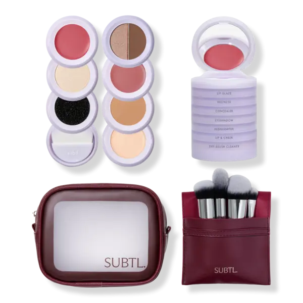 SUBTL. BEAUTY 7-in-1 Full Face Makeup Stack With Brush Set And Travel Bag - 002c