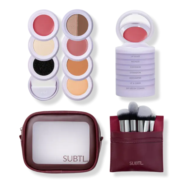SUBTL. BEAUTY 7-in-1 Full Face Makeup Stack With Brush Set And Travel Bag - 012c