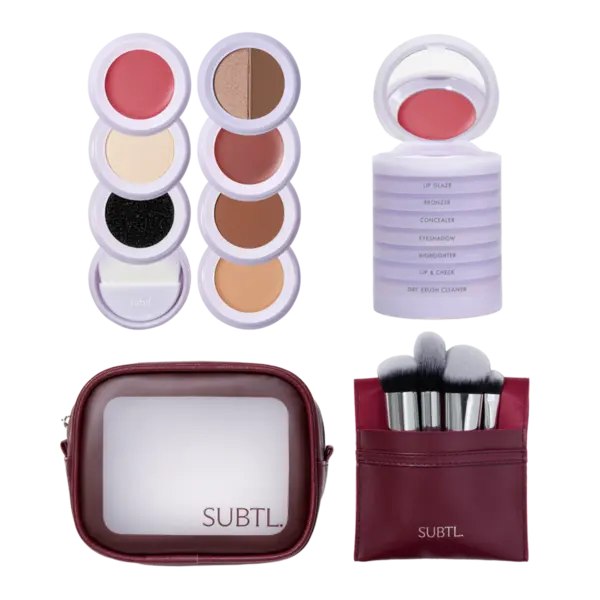 SUBTL. BEAUTY 7-in-1 Full Face Makeup Stack With Brush Set And Travel Bag - 014n