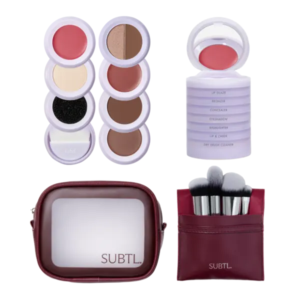 SUBTL. BEAUTY 7-in-1 Full Face Makeup Stack With Brush Set And Travel Bag - 021n