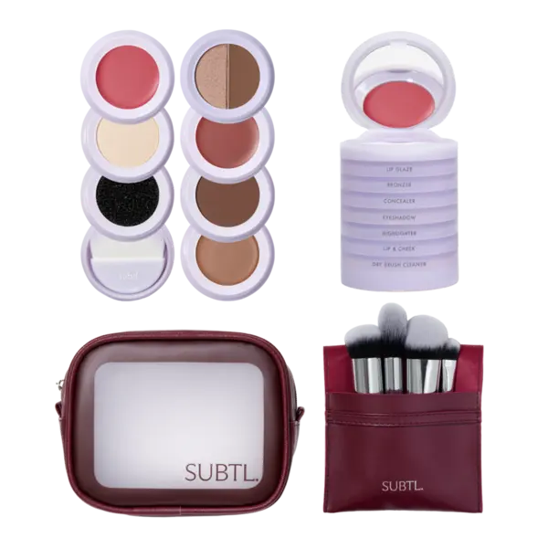 SUBTL. BEAUTY 7-in-1 Full Face Makeup Stack With Brush Set And Travel Bag - 019n