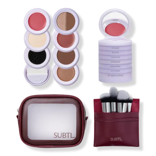SUBTL. BEAUTY 7-in-1 Full Face Makeup Stack With Brush Set And Travel Bag - 019n