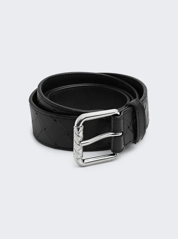 Bottega Veneta Intrecciato Buckle Belt - Black