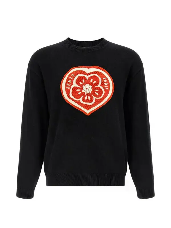 Kenzo Heart Embroidered Crew-neck Sweater